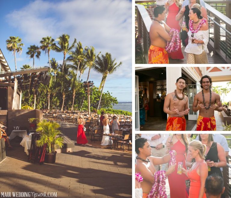 Feast at Lele Luau Wedding in Lahaina, Maui